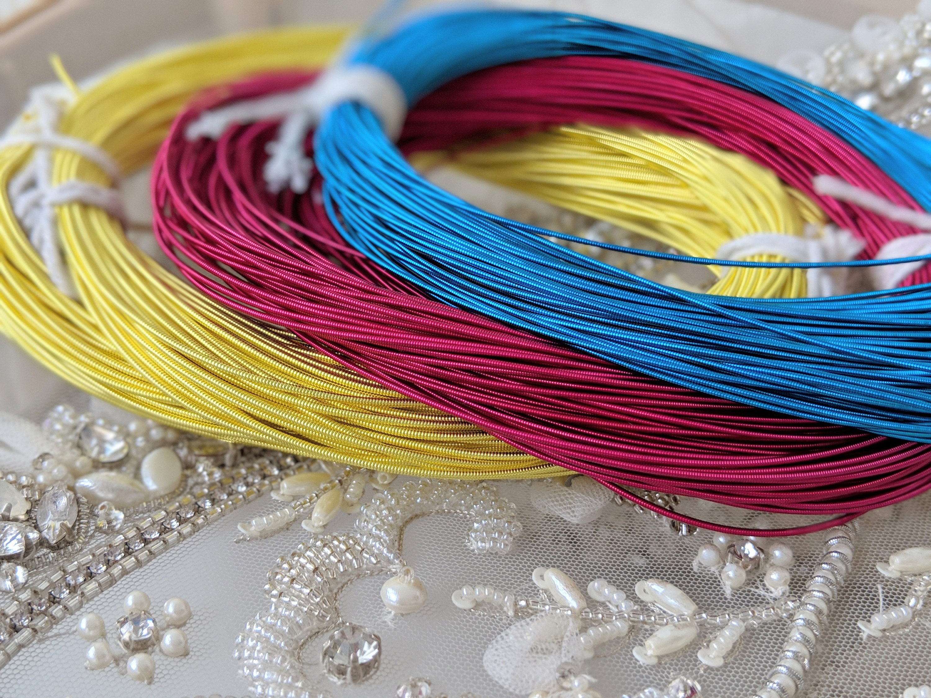 Purl Pearl Stiff Gimp Wire/french Wire for Tambour Goldwork | Etsy India