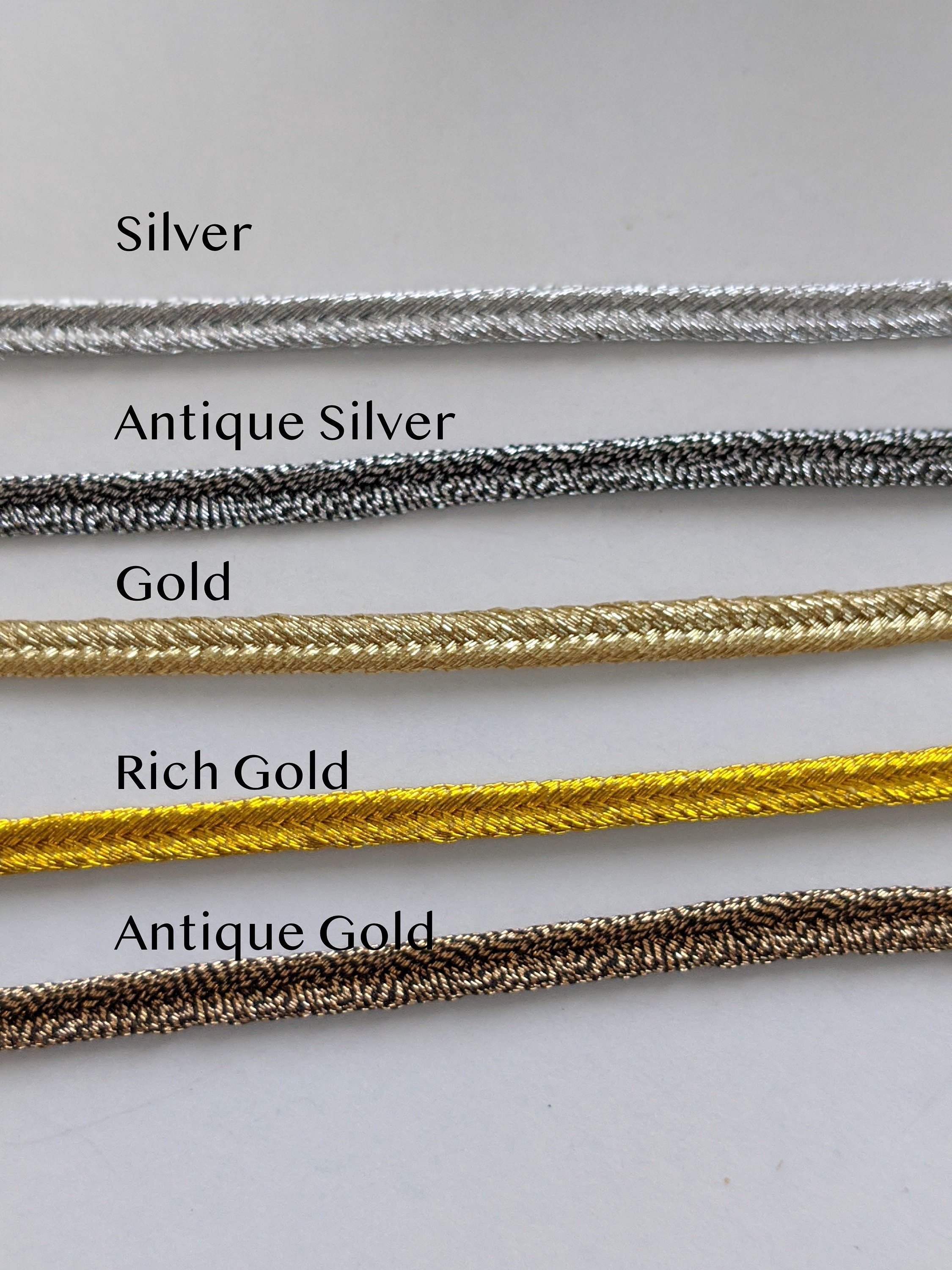 Metallic Soutache Tyrol Braid Cord for Jewelry and Embroidery in Gold ...