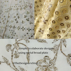 Goldwork Embroidery Broad Plate, Couture Fabric Designing, Metal & Gilt ...