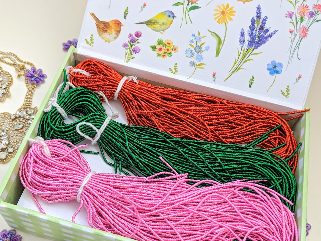 Goldwork Silk Purl in Pink Green and Orange French Embroidery Threads ...