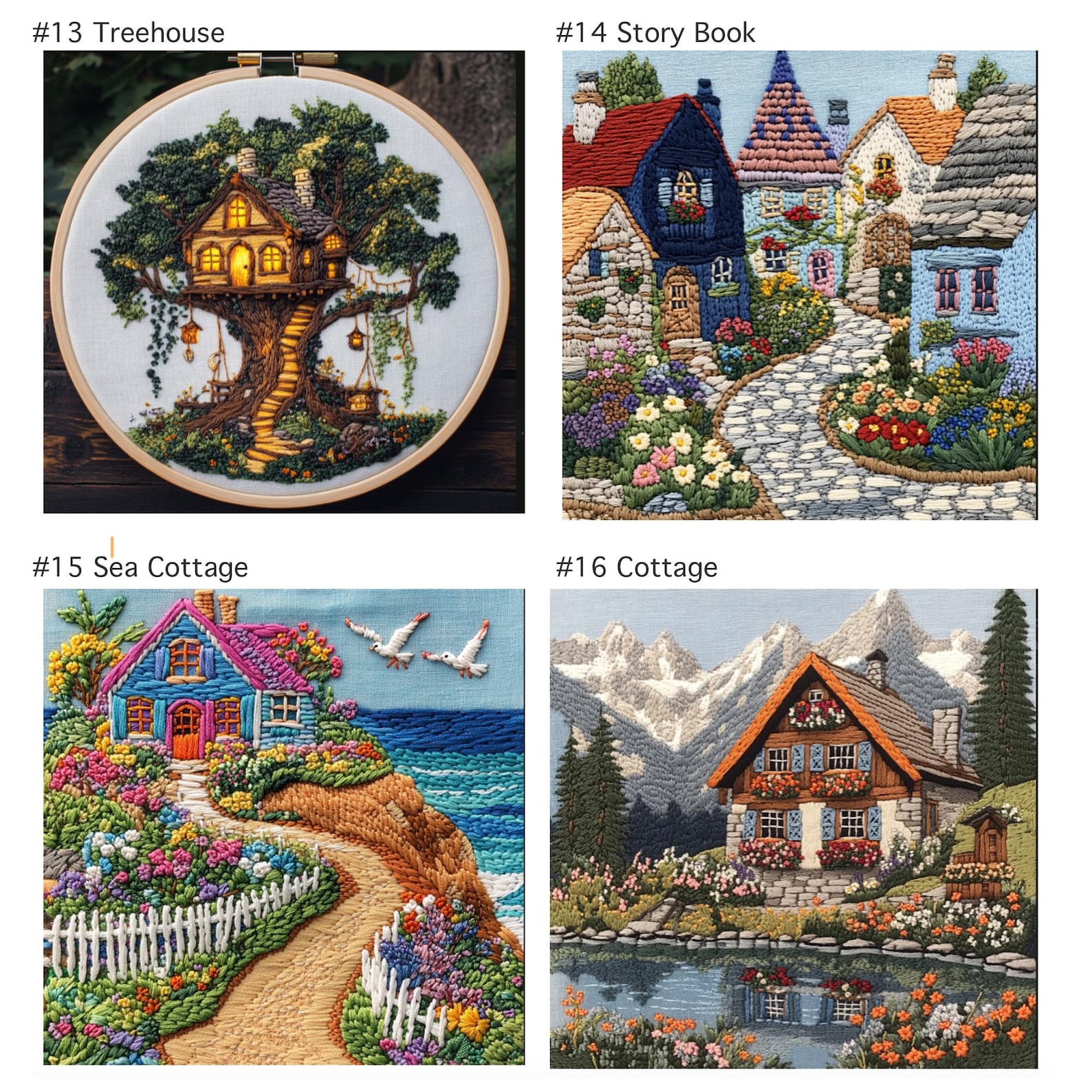Whimsical Cottage Embroidery Patterns | Stick and Stitch Embroidery ...