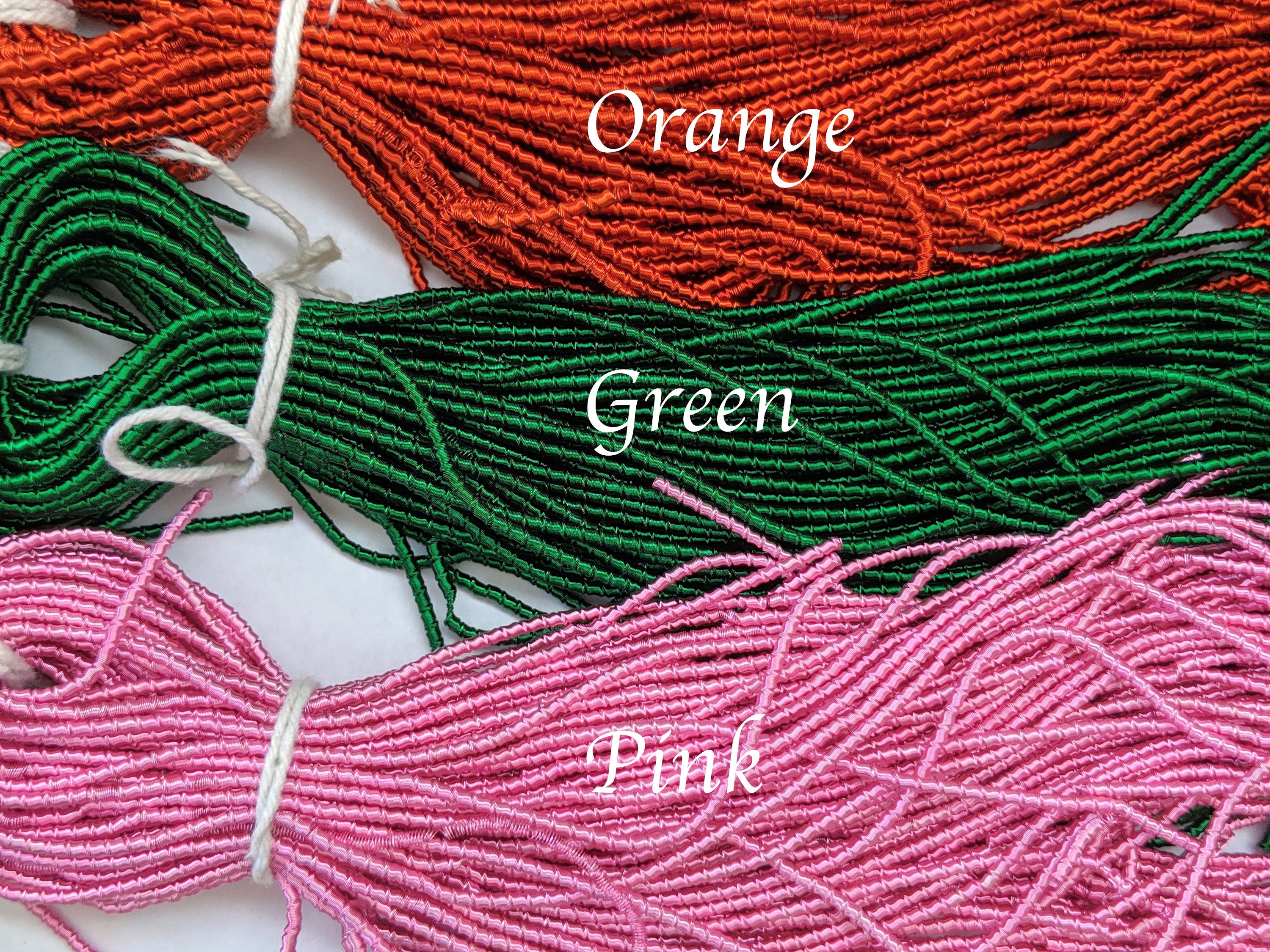 Goldwork Silk Purl in Pink Green and Orange French Embroidery Threads ...
