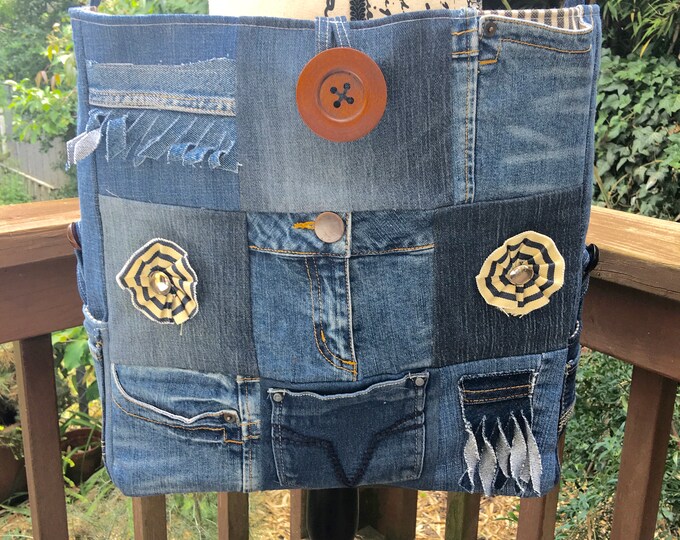 Amberjean2200, Re Purposed Blue Jean Tote, Blue Jean Bag, Large Project ...