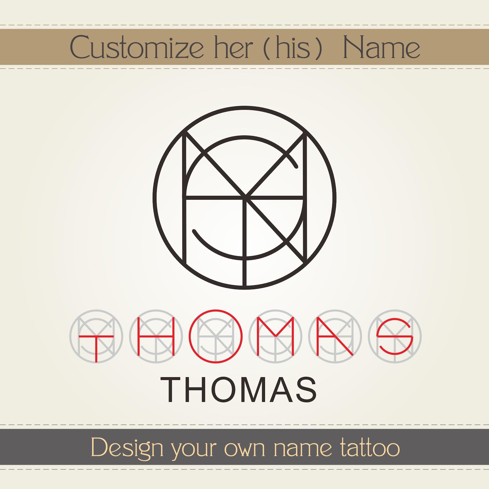 Custom Name Logo Tattoo Design: Personalized Minimalist Monogram - Etsy