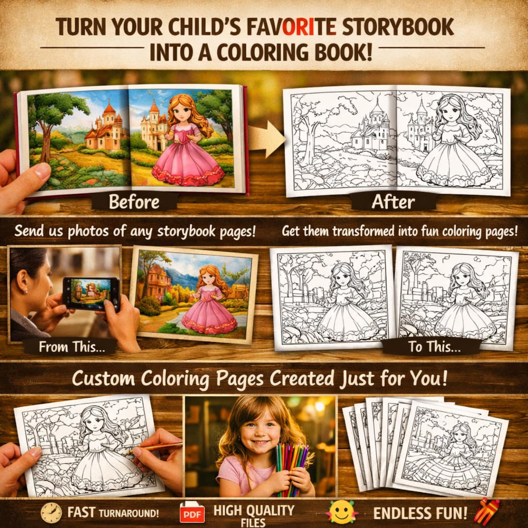 Convert Your Child’s Storybook Into a Custom Coloring Book – Any Pages ...
