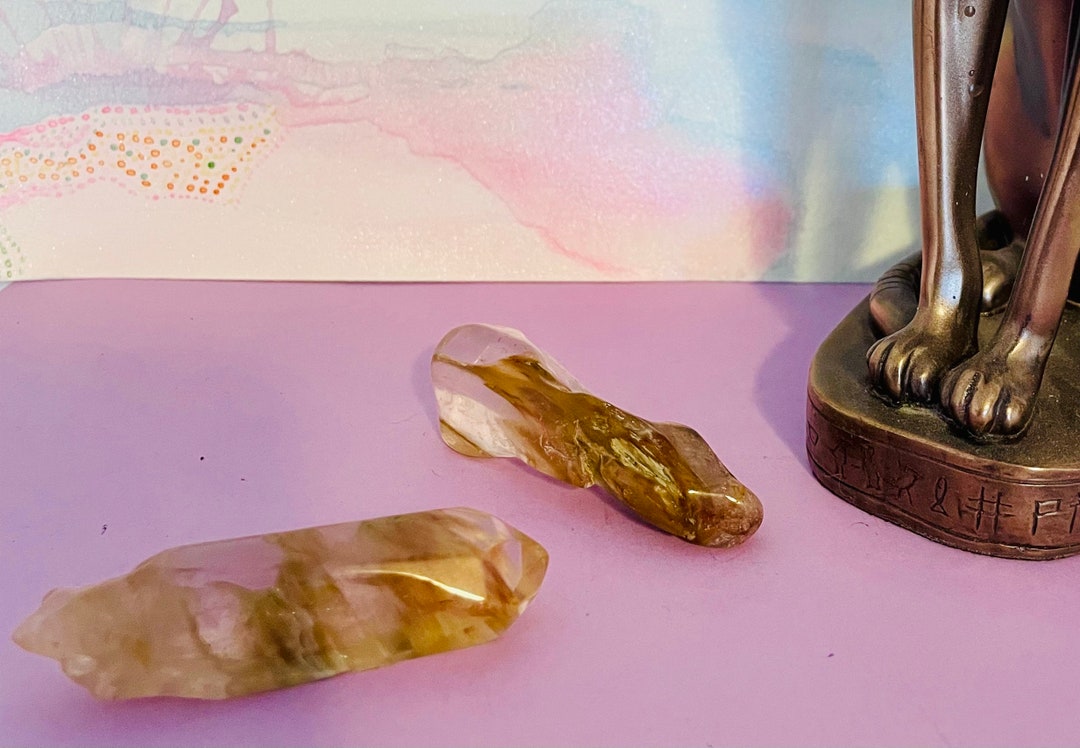 Two Amphibole Angel Feather Quartz Polished - Etsy
