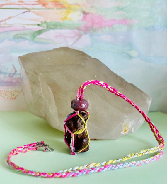 Coprolite Dinosaur Poop Macrame Necklace - Etsy