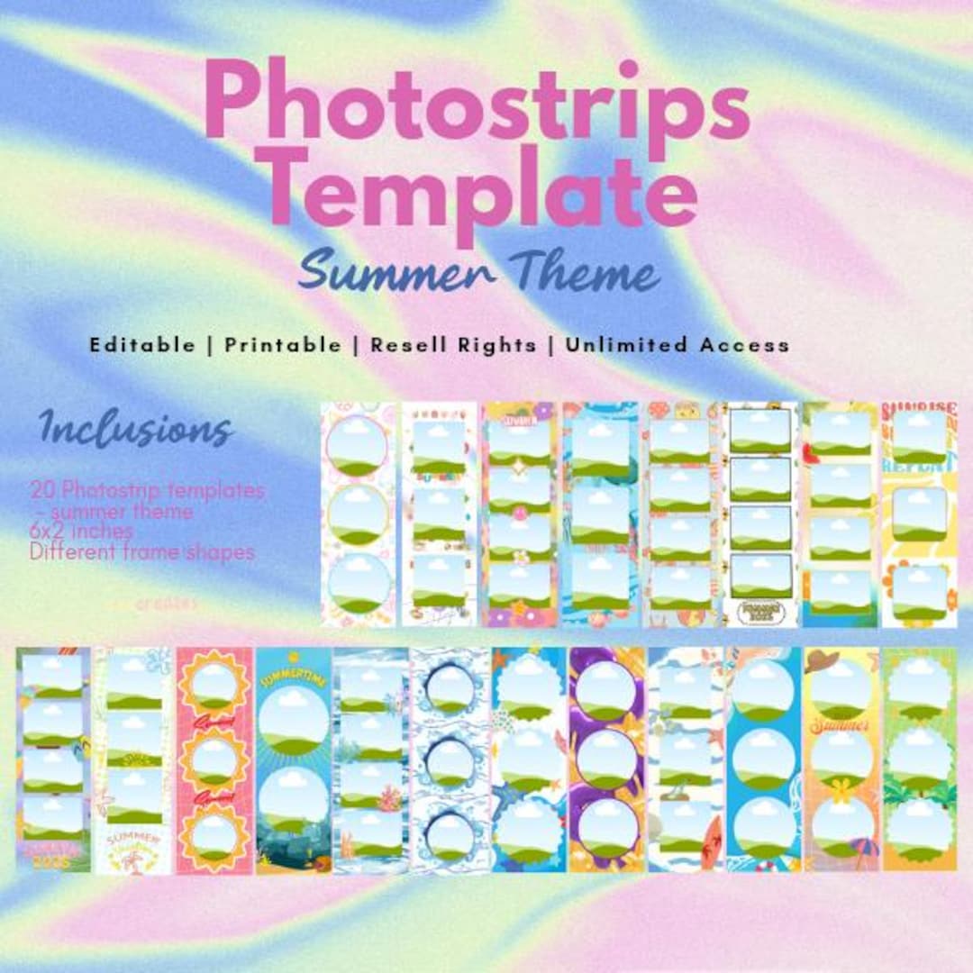 Summer Photostrips | Summertime Photo Frames | Party Frames for Summer ...