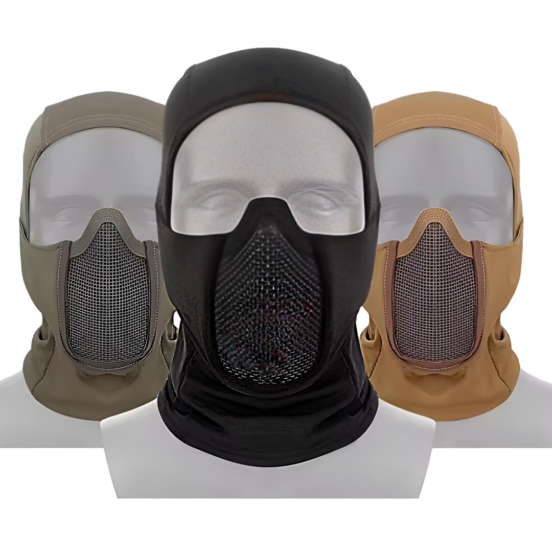 Tactical Balaclava Mesh Mask Airsoft Paintball Face Protection - Ninja ...