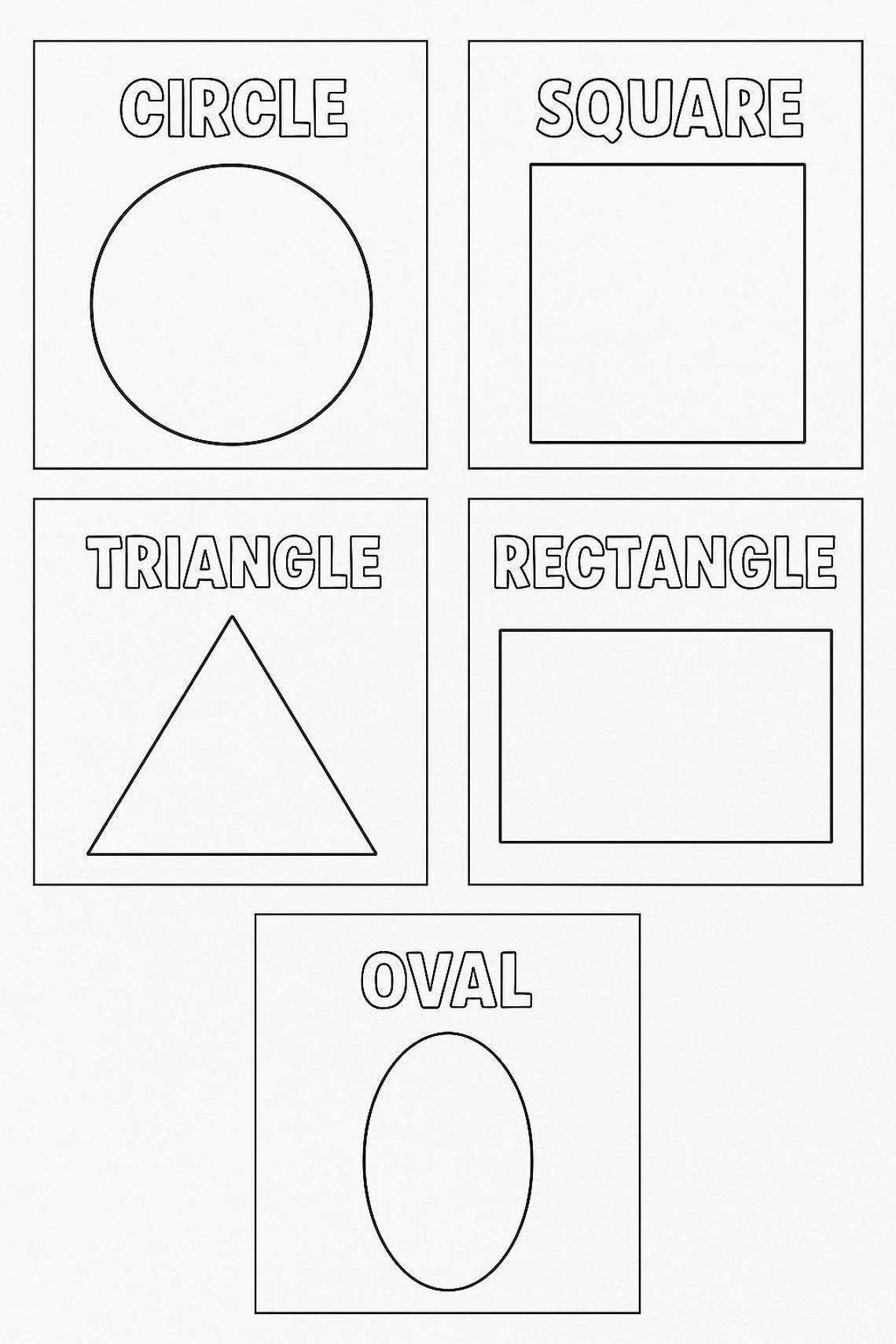 Kids Shapes Colouring Book - 6 Pages - Etsy