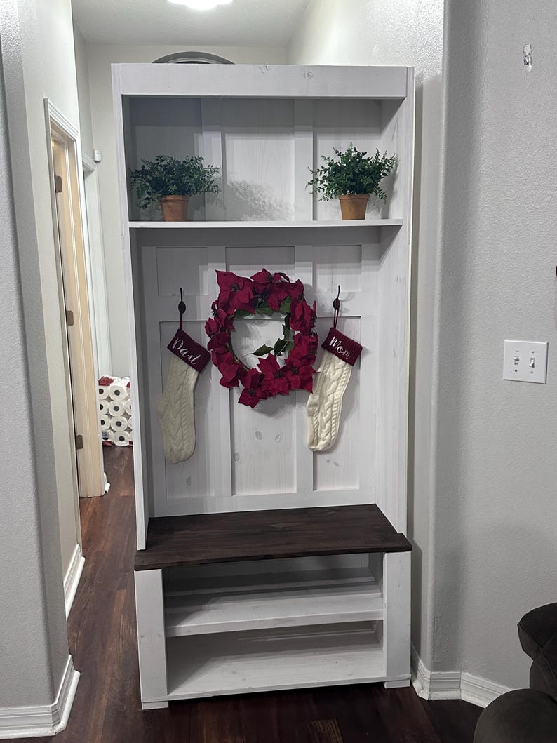 Custom Entryway Farmhouse Hall Tree - Etsy