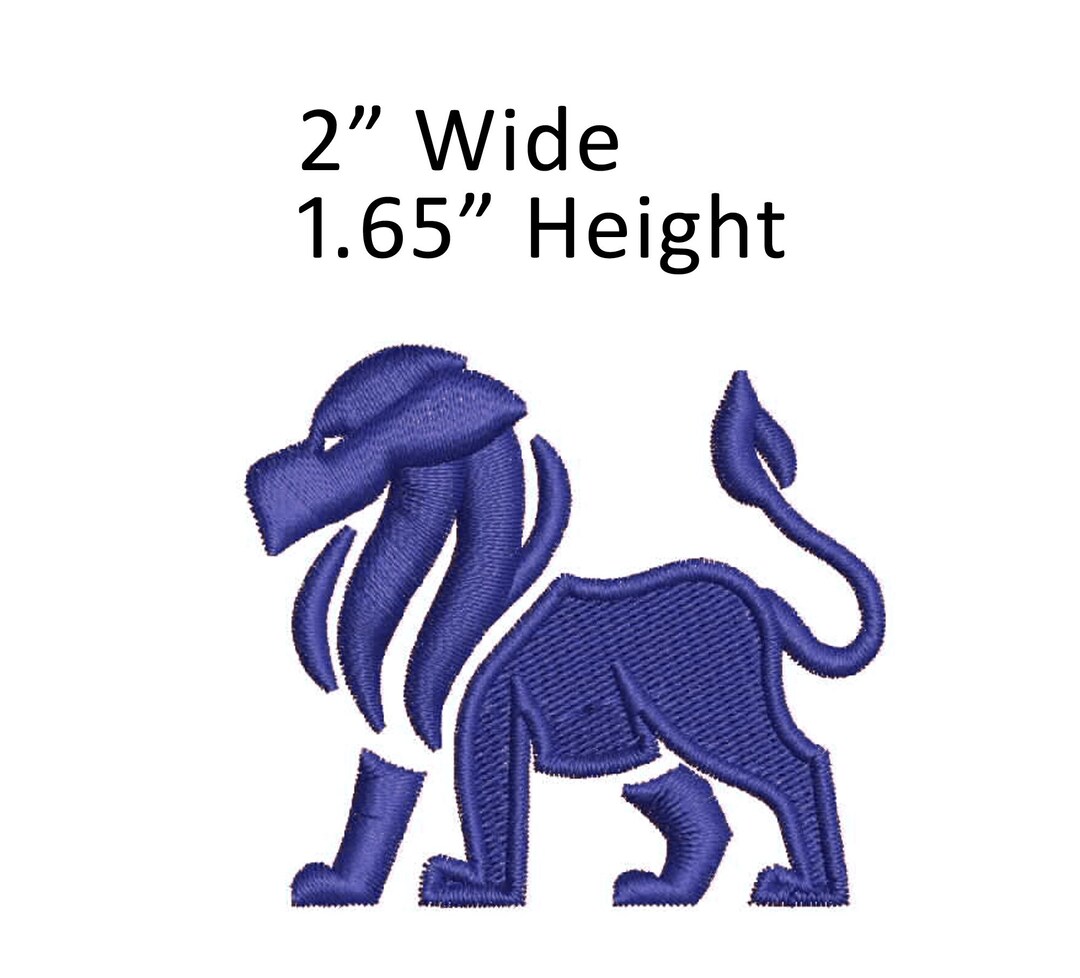 Mini Lion Logo Dst File Digitzed for Left Chest and Cap Embroidery Dst ...