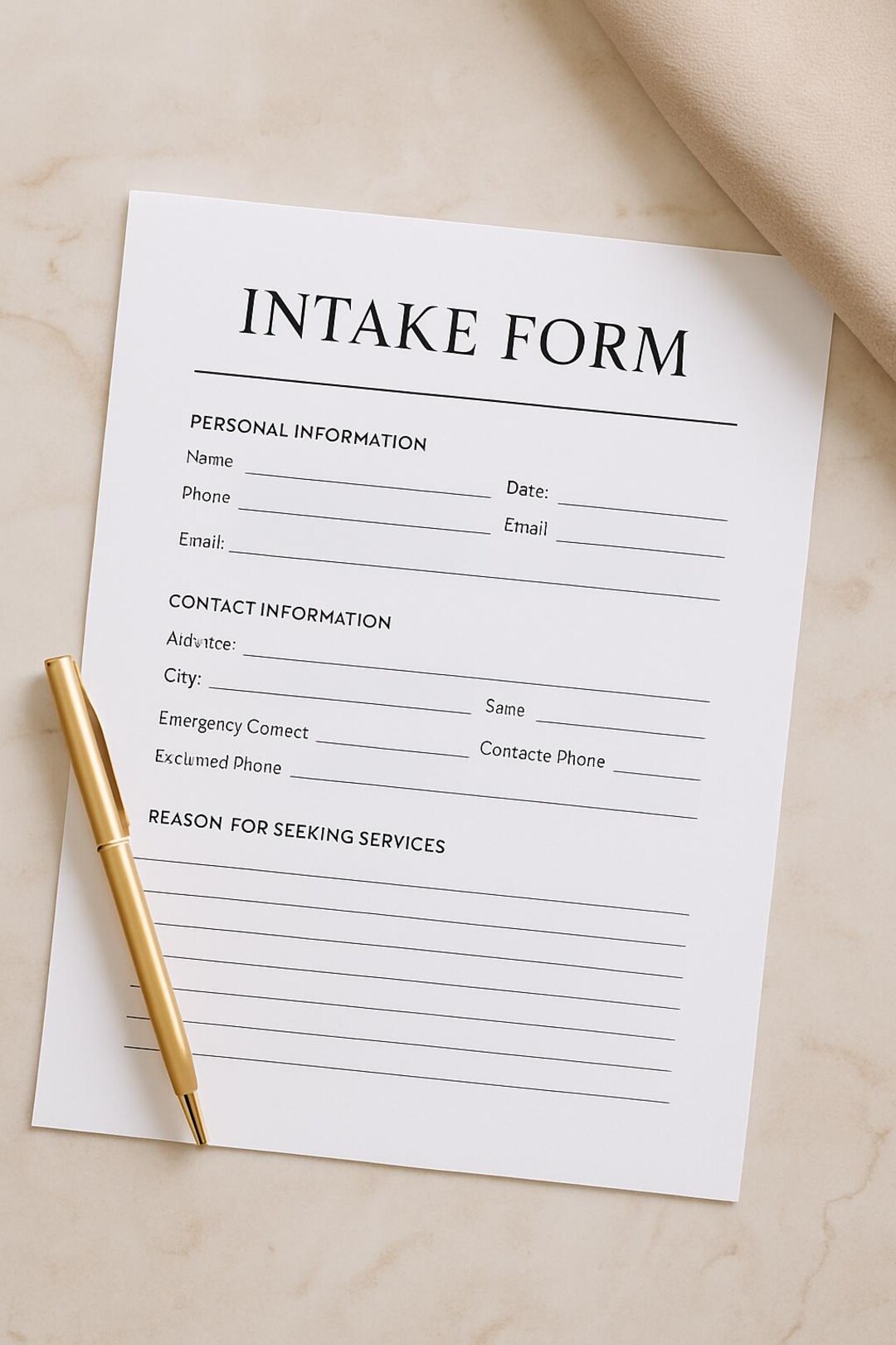 Editable Counseling Intake Form and Informed Consent Template for ...