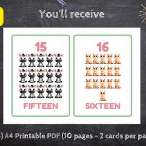 Numbers 1–20 With Animals – Cute Kawaii Flashcards & Coloring Pages ...