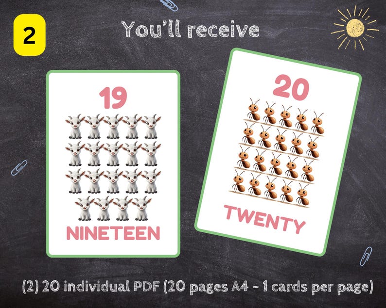 Numbers 1–20 With Animals – Cute Kawaii Flashcards & Coloring Pages ...