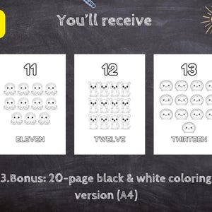 Numbers 1–20 With Animals – Cute Kawaii Flashcards & Coloring Pages ...