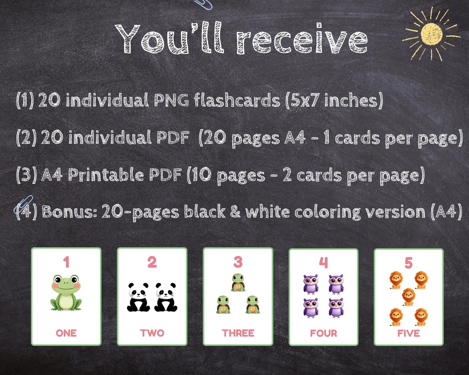 Numbers 1–20 With Animals – Cute Kawaii Flashcards & Coloring Pages ...