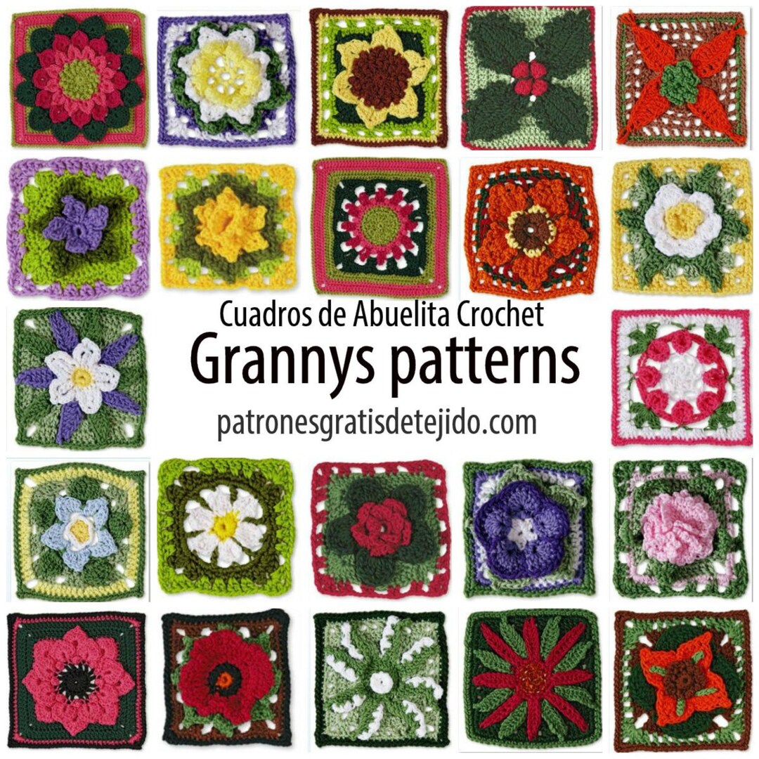 PDF GRANNY SQUARE Just Symbols Charts, Granny Square Crochet Pattern,22 ...