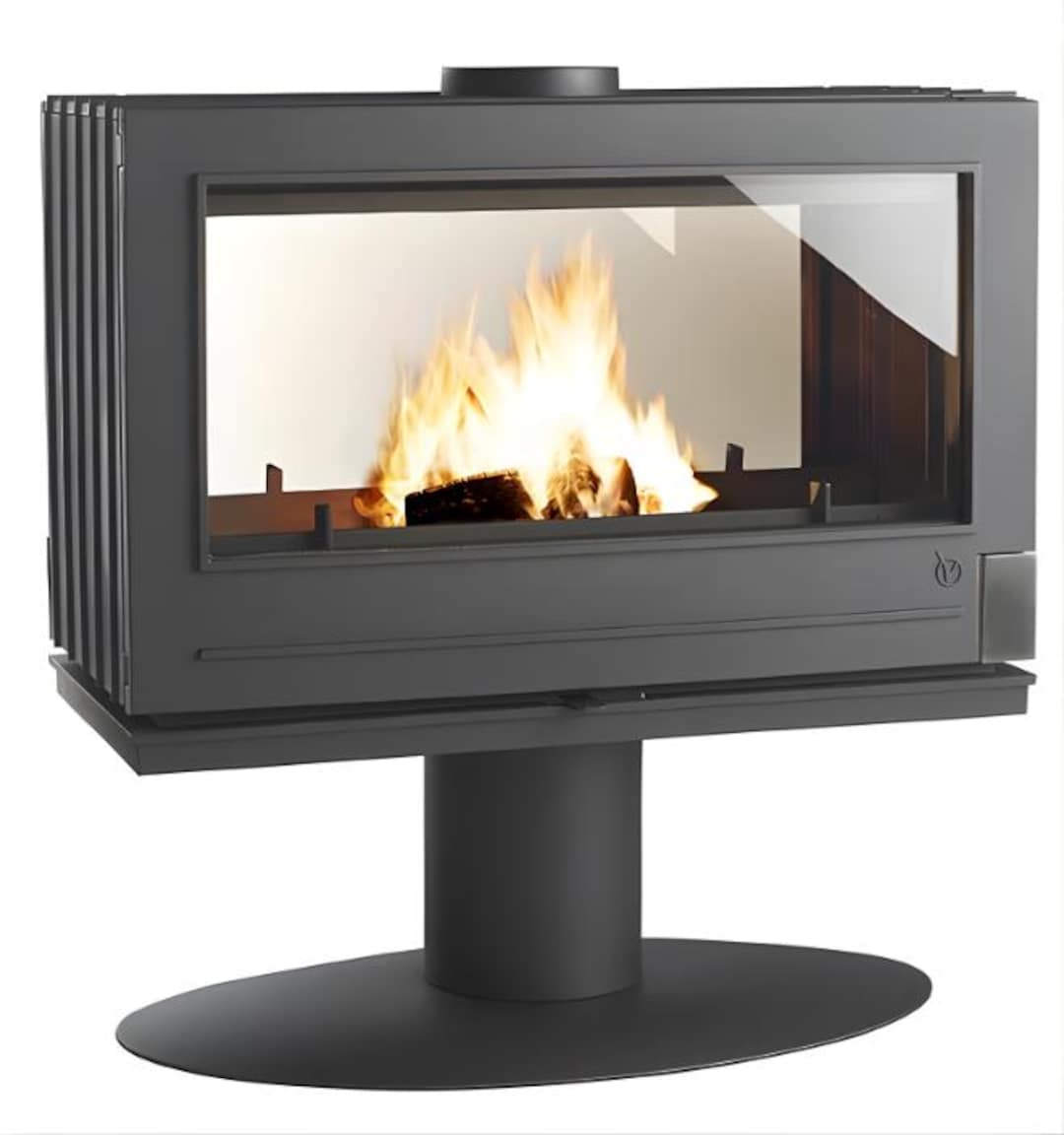 Double-sided Glass Invicta Nelson 36" Cast Iron Wood Burning Stove ...