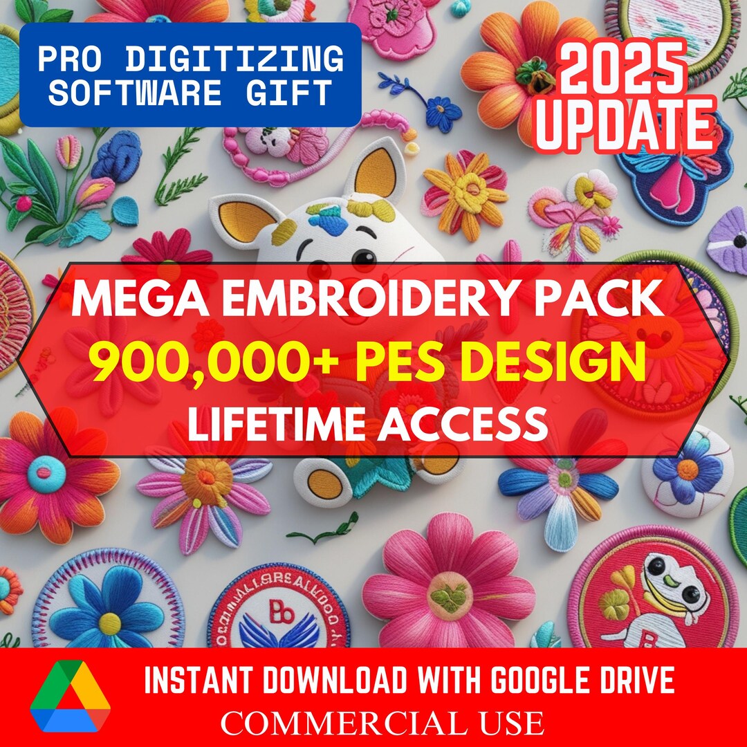 900,000+ PES Embroidery Designs Bundle | Cartoon, Fonts, Logos, Flowers ...