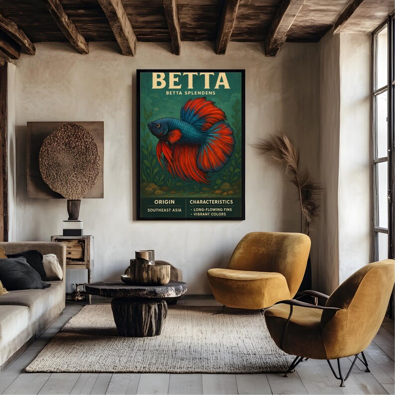 Betta Fish Poster - Betta Fish Wall Art - Betta Fish Wall Decor - Fish ...