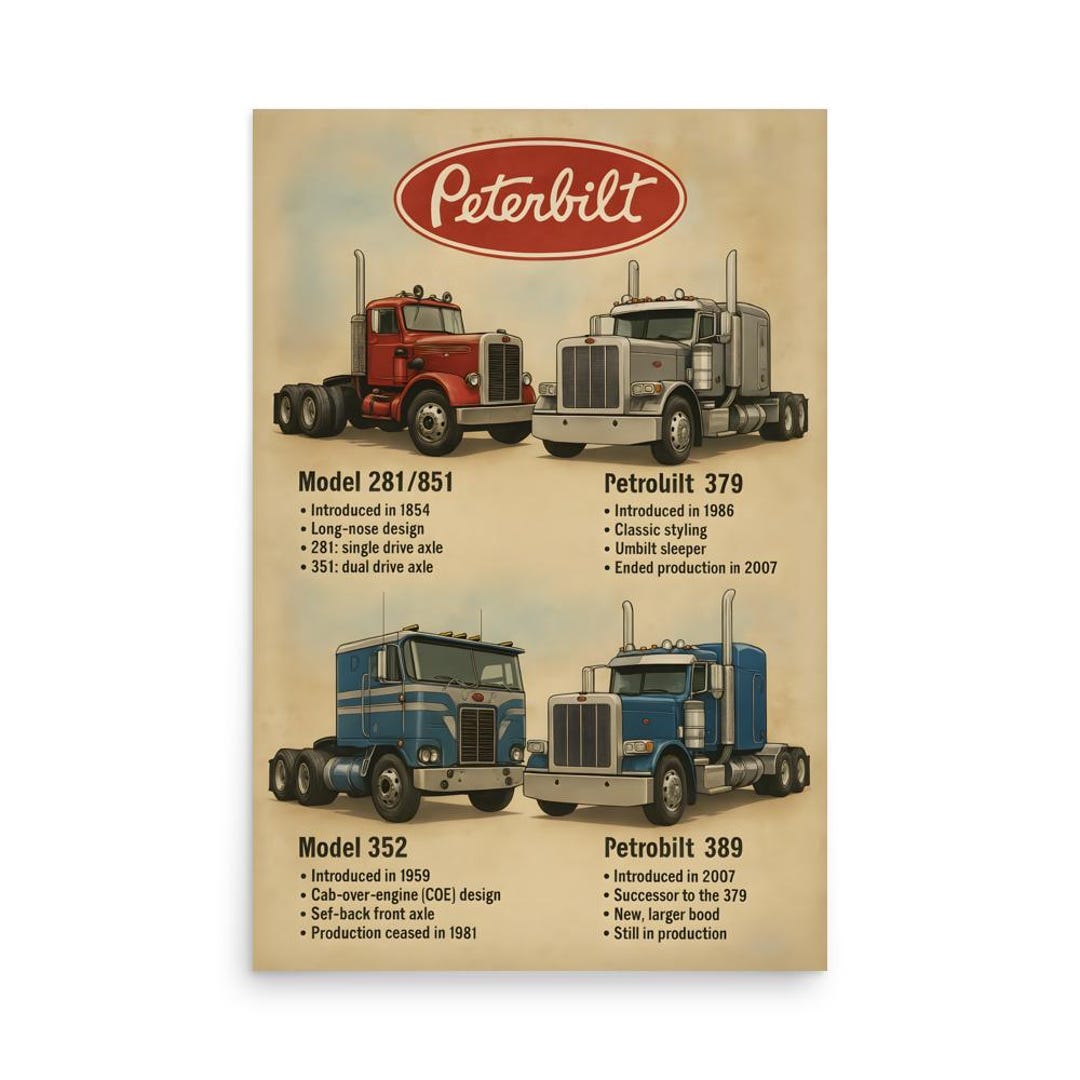 Peterbilt Poster -peterbilt Semi Trucks - Trucker Poster - Trucking ...