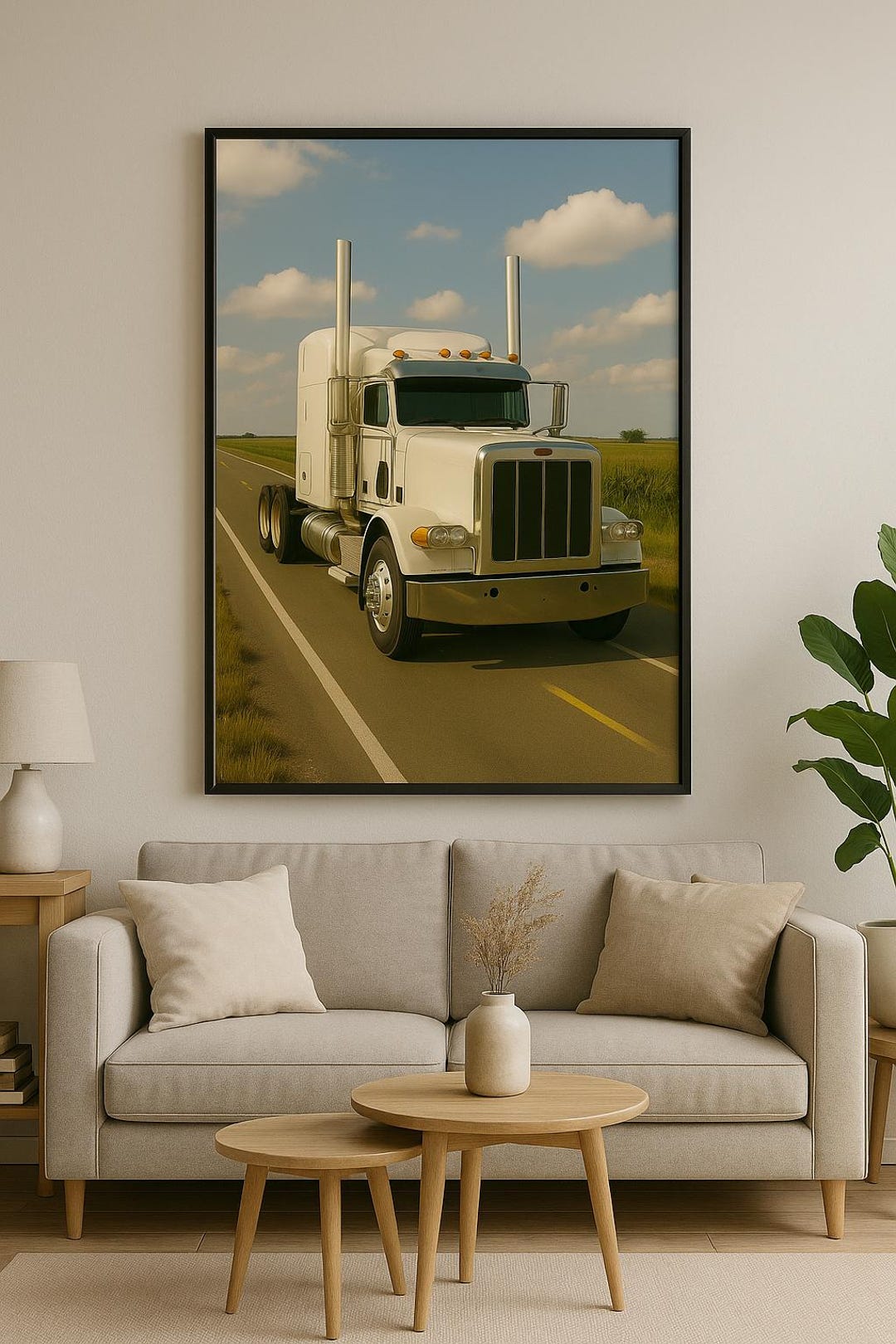 White Peterbilt 379 Poster - Etsy