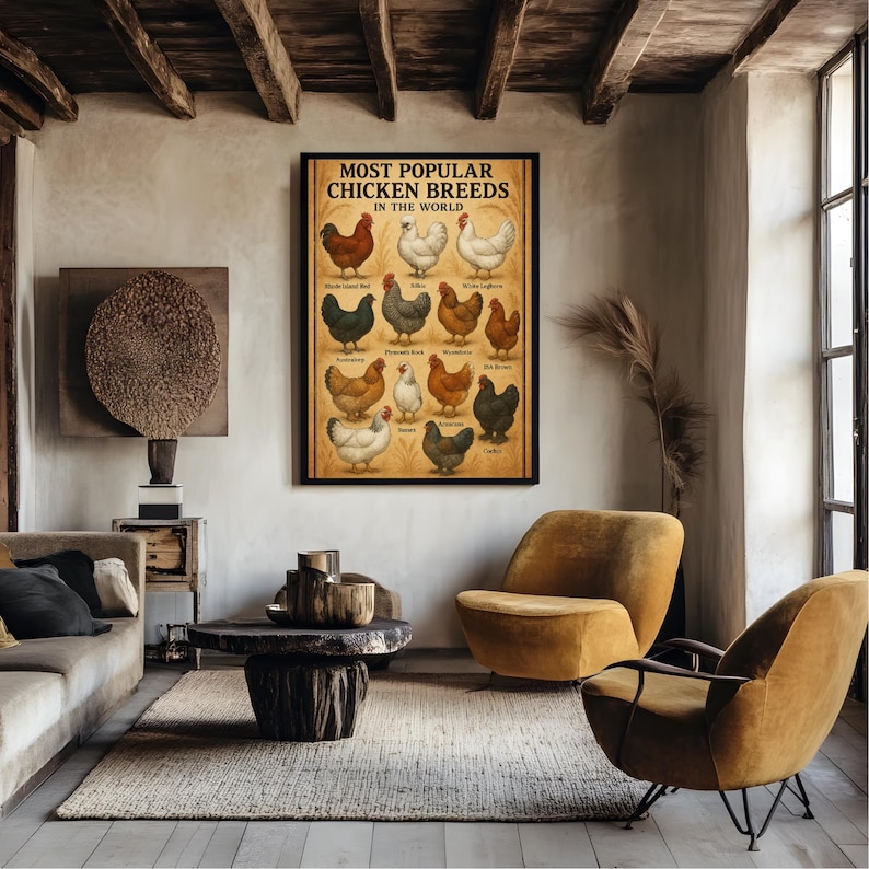 Chicken Breed Poster - Popular Chicken Breeds - Chicken Farmer Poster ...
