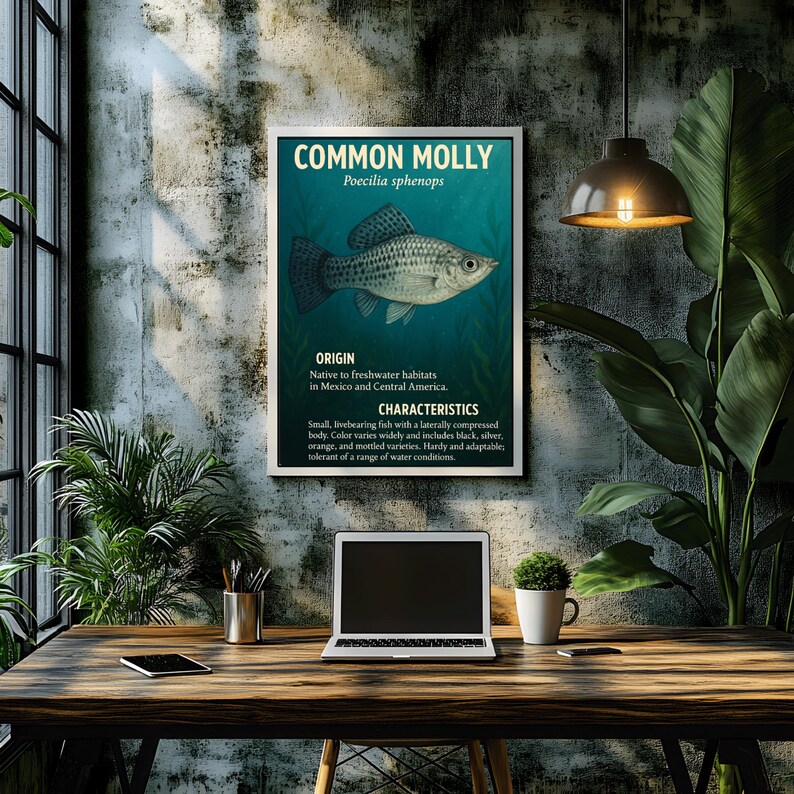 Common Molly Fish Poster - Fish Wall Art - Fish Wall Decor - Pet Fish ...