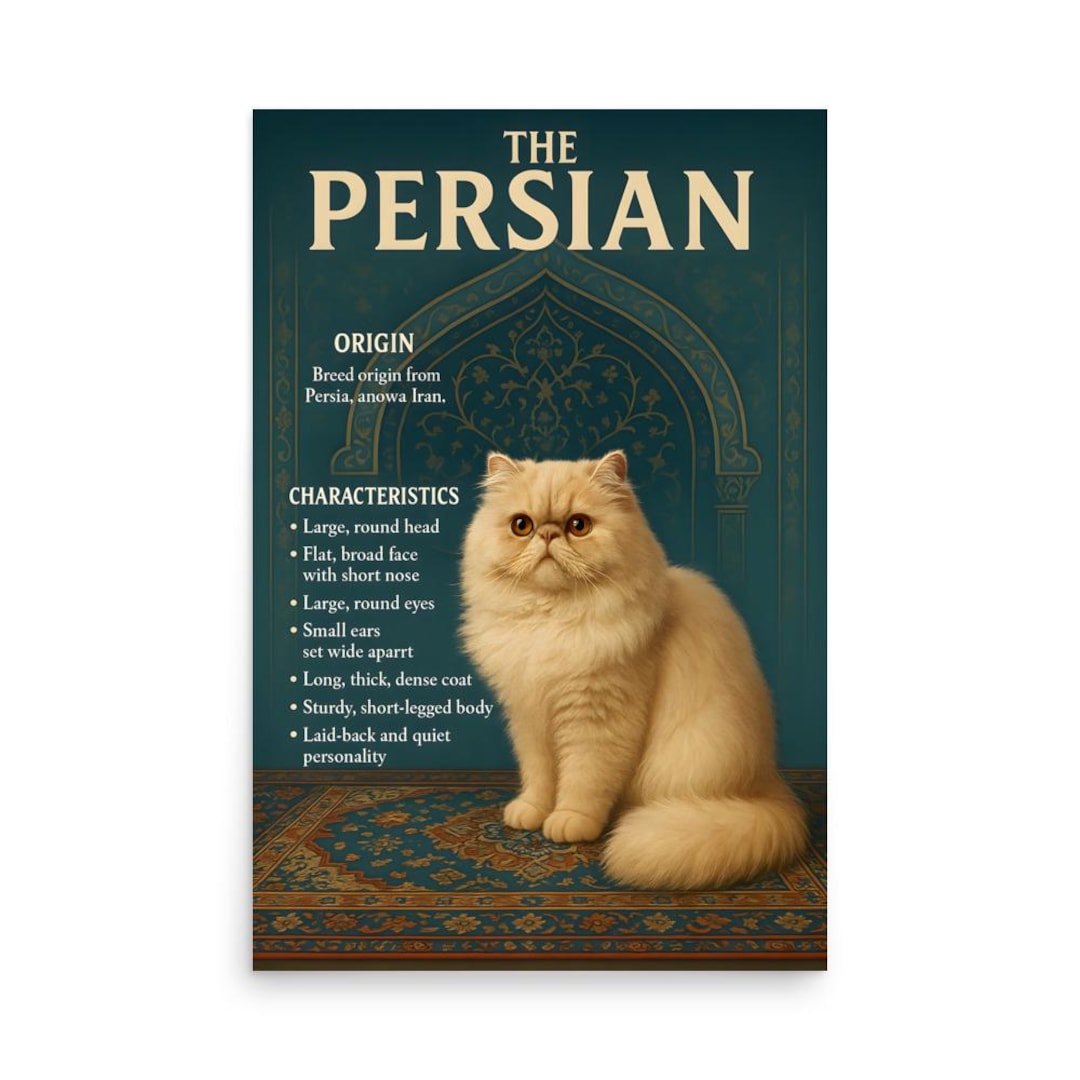 The Persian Cat Poster - Persian Cat - Cat Wall Art - Cat Decor - Cat ...