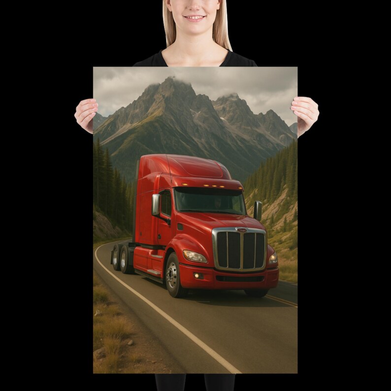 Red Peterbilt 579 Poster - Etsy
