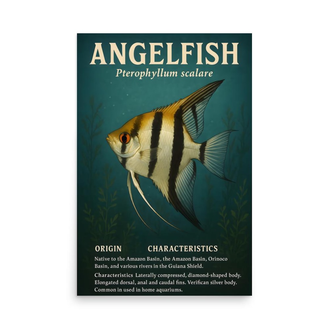Angelfish Wall Art Poster - Fish Poster - Fish Art - Fish Decor - Pet ...