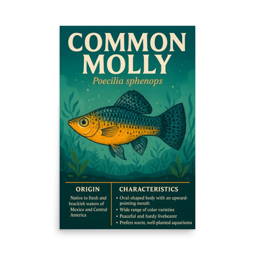 Common Molly Fish Poster - Common Molly Poster - Fish Wall Art - Fish ...