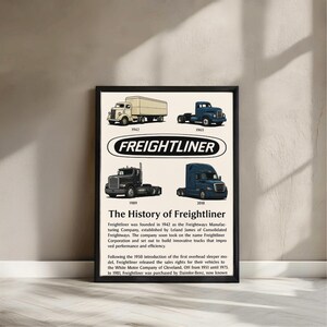 Freightliner Semi Truck and History Poster - Etsy