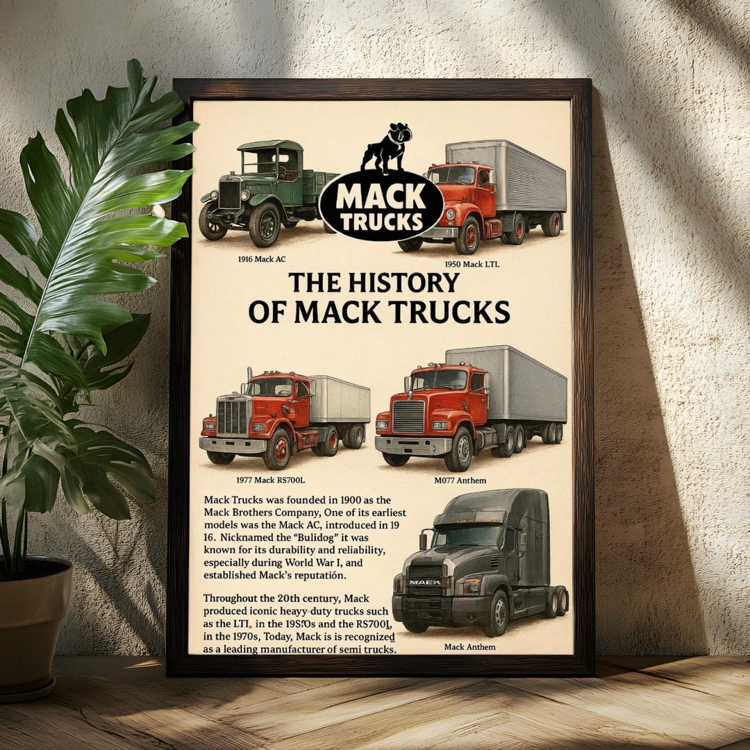 The History of Mack Trucks Poster - Etsy