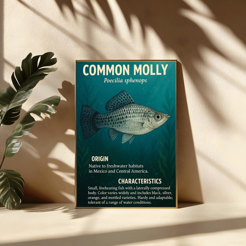 Common Molly Fish Poster - Fish Wall Art - Fish Wall Decor - Pet Fish ...