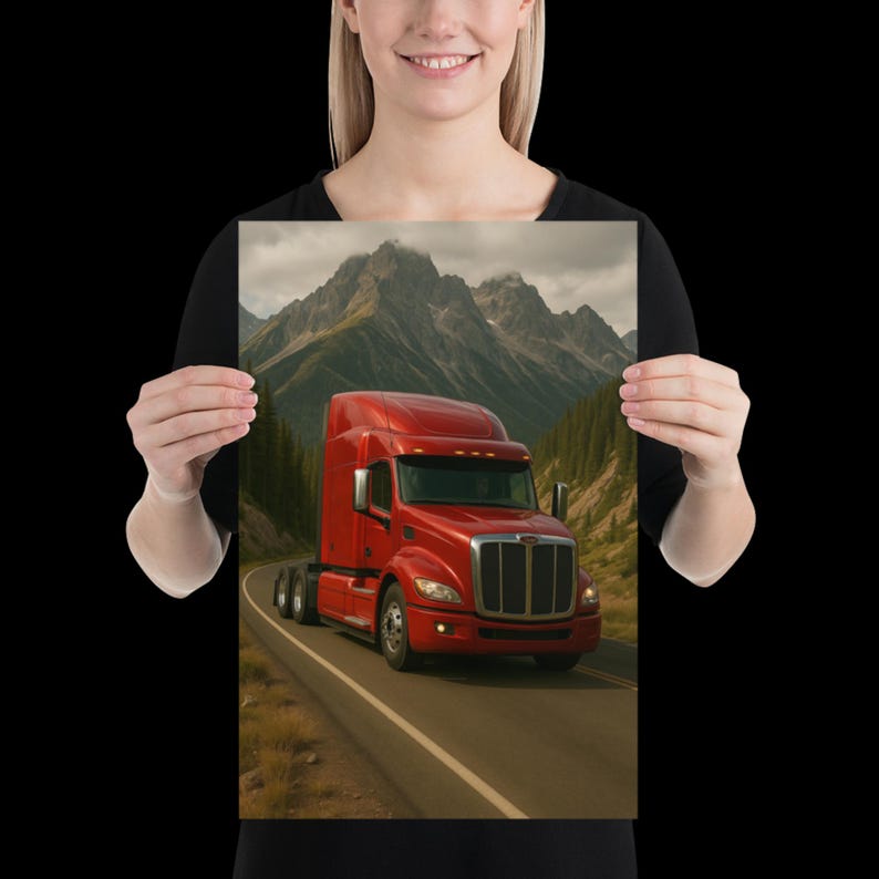 Red Peterbilt 579 Poster - Etsy