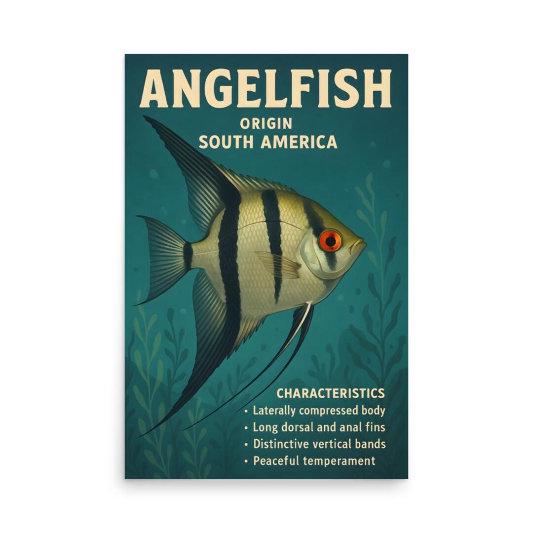 Angel Fish Wall Art Poster - Fish Poster - Fish Art - Fish Decor - Fish ...
