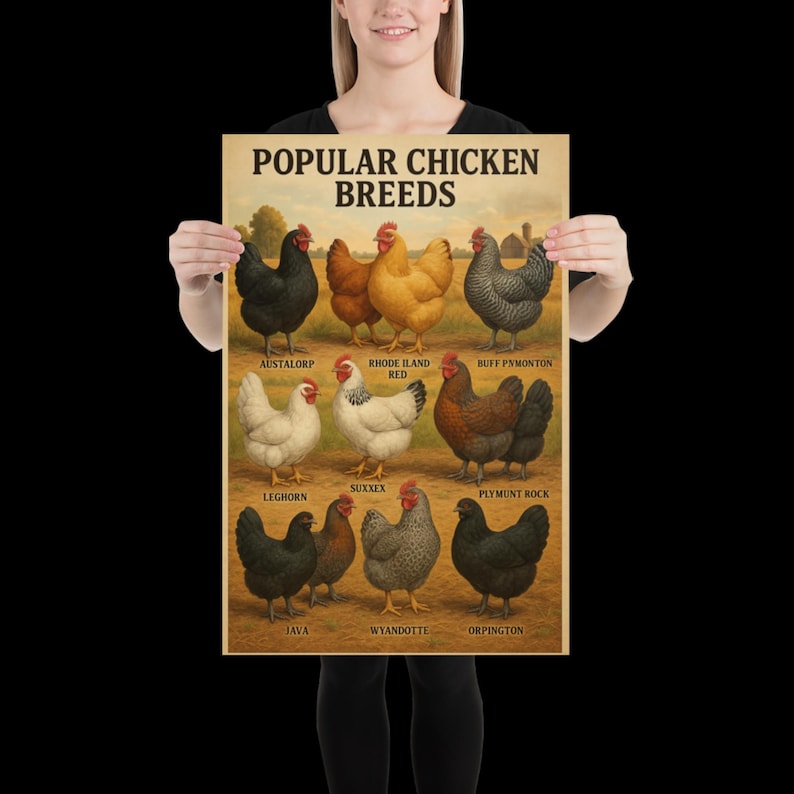 Chicken Breed Poster - Chicken Wall Art - Chicken Wall Decor -farm Wall ...