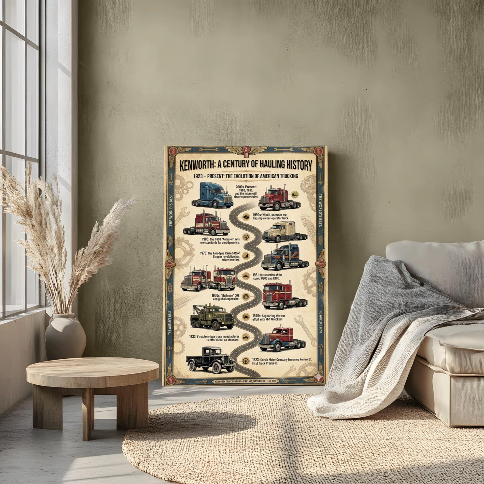 The History of Kenworth - Kenworth Poster - Kenworth Semi Poster - Semi ...
