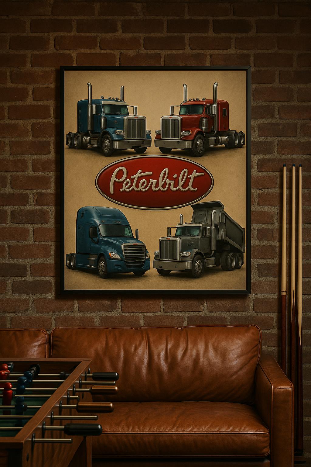 Peterbilt Logo Surrounded by Peterbilt Trucks Poster - Etsy