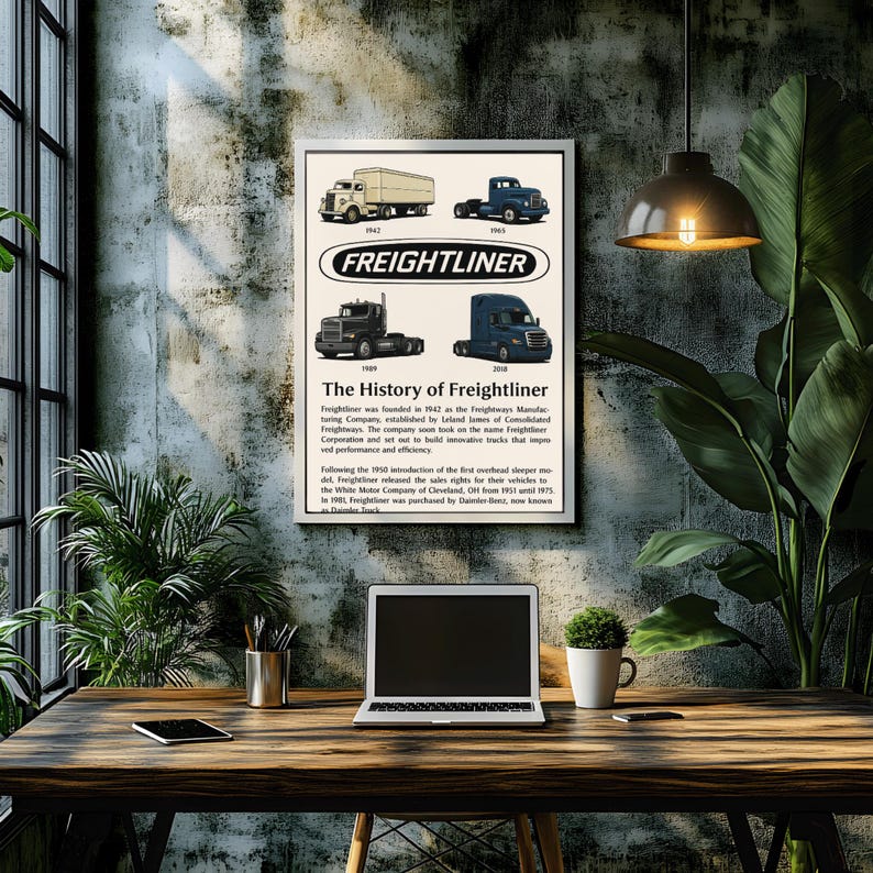Freightliner Semi Truck and History Poster - Etsy