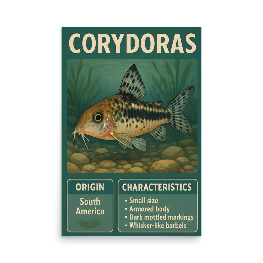 Corydoras Fish Poster - Fish Wall Art Poster - Fish Wall Decor Poster ...