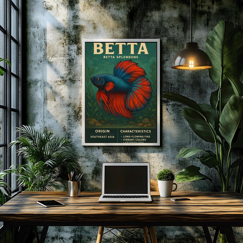 Betta Fish Poster - Betta Fish Wall Art - Betta Fish Wall Decor - Fish ...