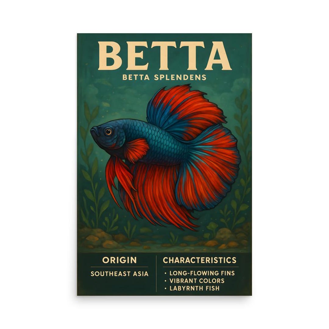 Betta Fish Poster - Betta Fish Wall Art - Betta Fish Wall Decor - Fish ...