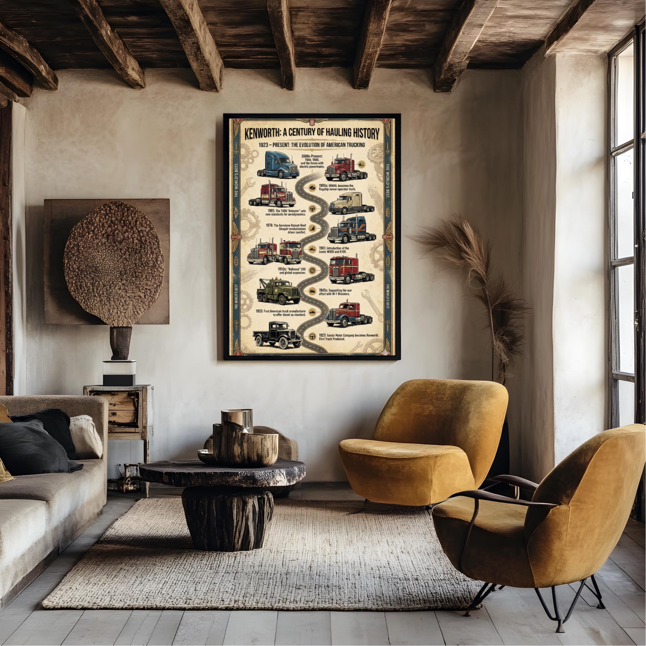 The History of Kenworth - Kenworth Poster - Kenworth Semi Poster - Semi ...