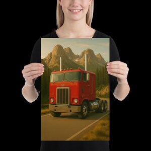 Red Peterbilt 352 Poster - Etsy