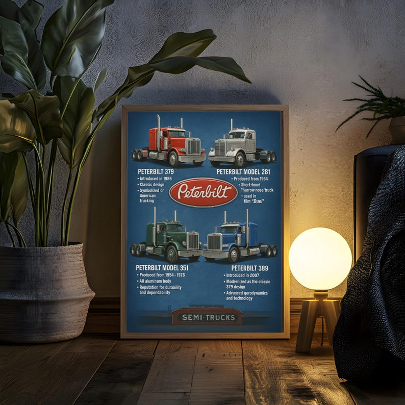 Peterbilt Iconic Semi's Poster - Peterbilt Poster - Trucker Poster ...