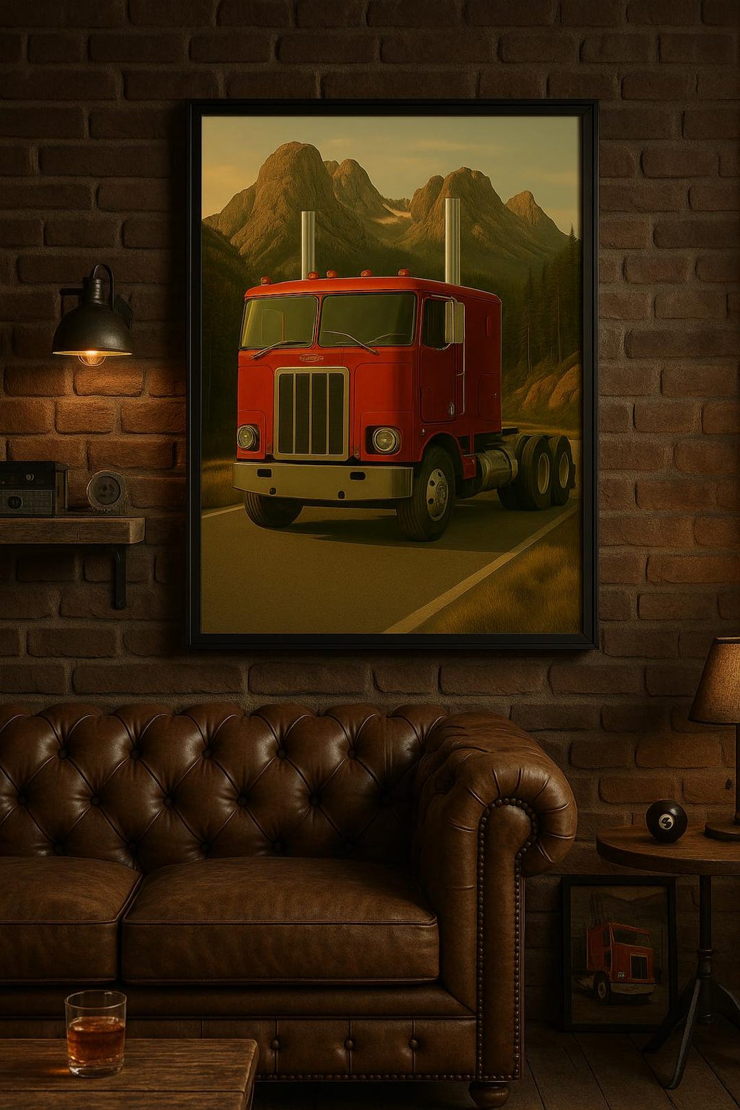 Red Peterbilt 352 Poster - Etsy