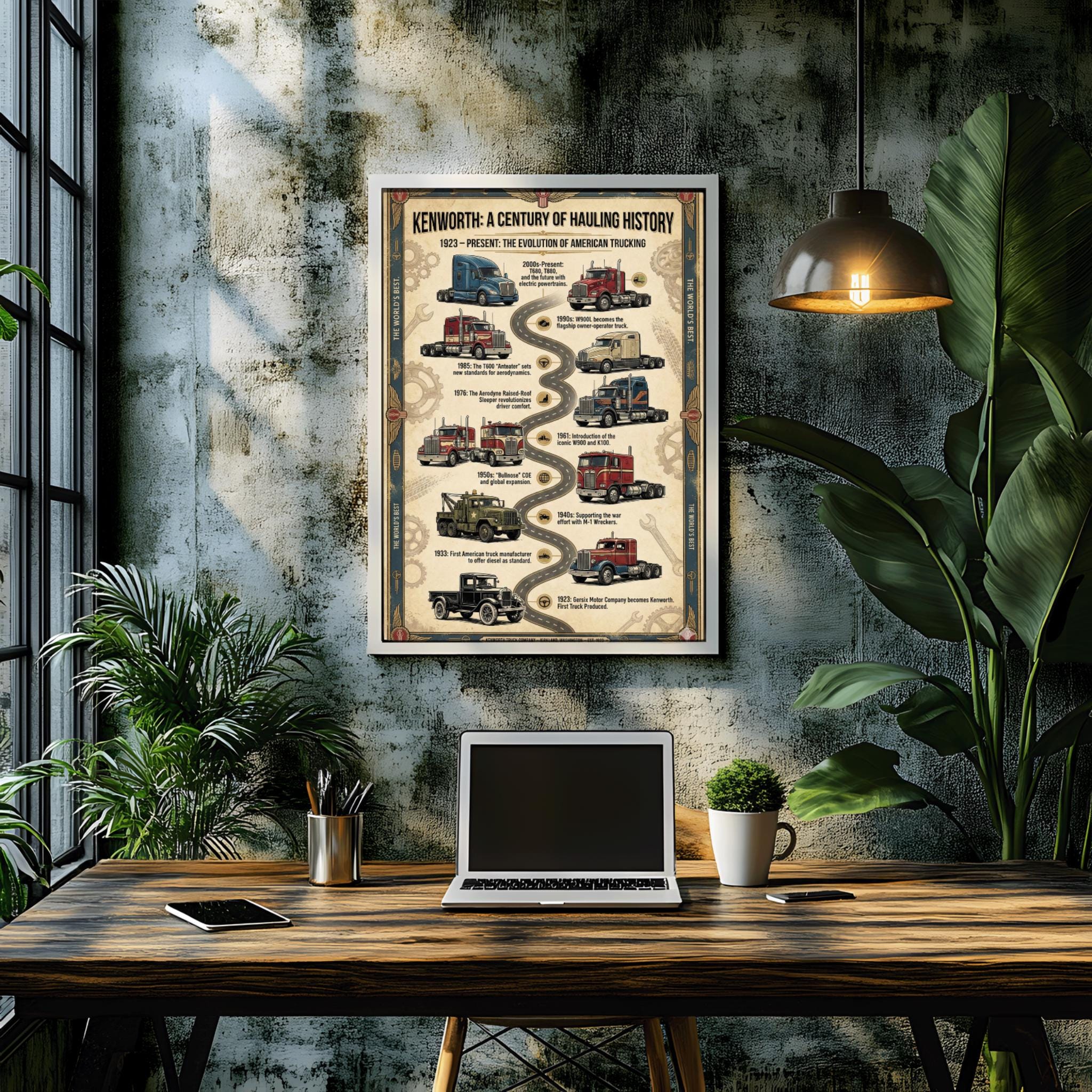 The History of Kenworth - Kenworth Poster - Kenworth Semi Poster - Semi ...